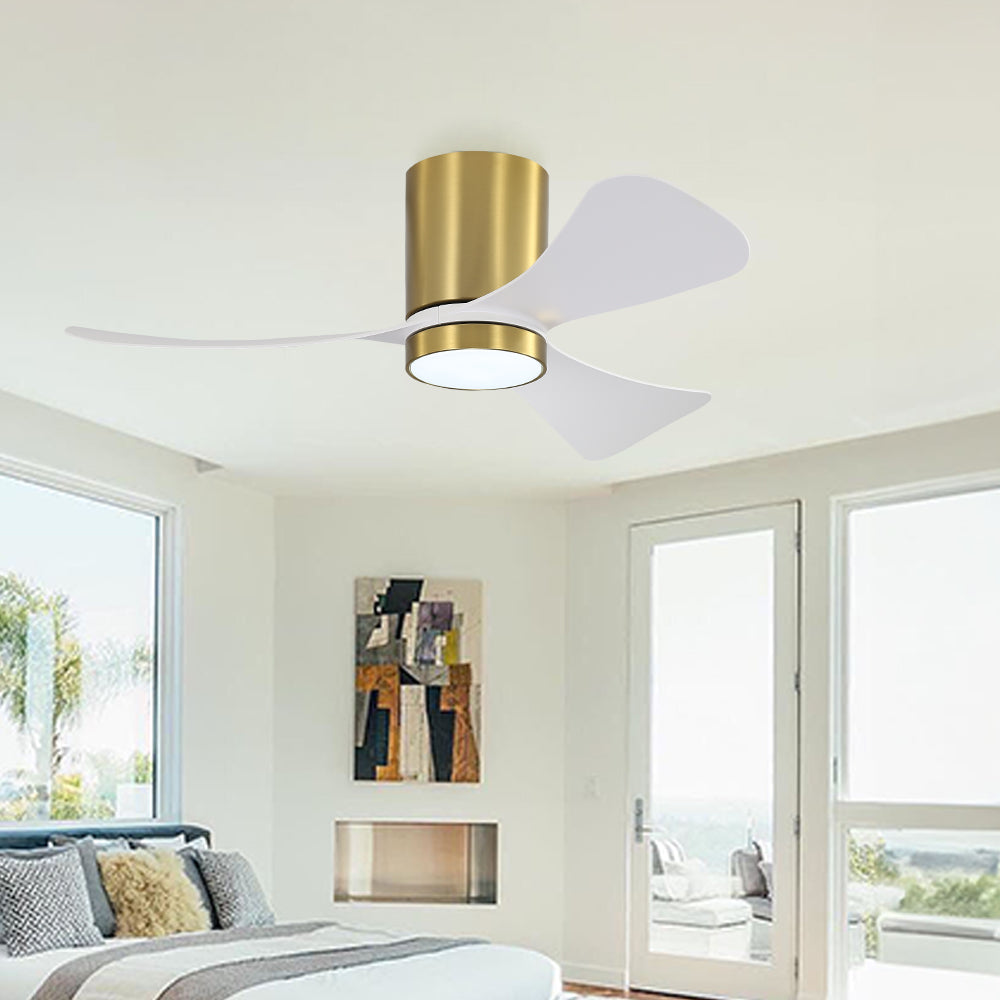 42" Smart Flush Mount Ceiling Fan with Lights, 3 ABS Blades, 6 Speeds ...